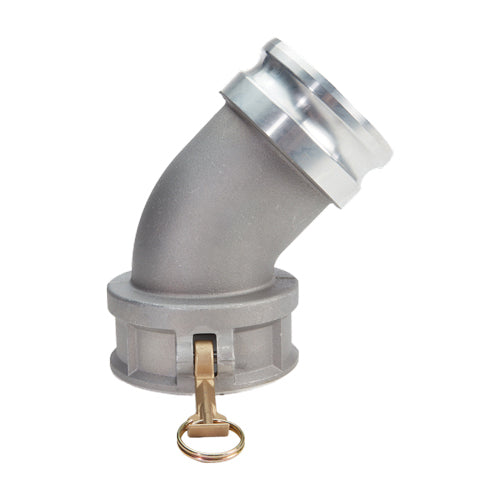 45 Degree Elbow Aluminum 6" Male Camlock Fitting x 6" Female Camlock ...