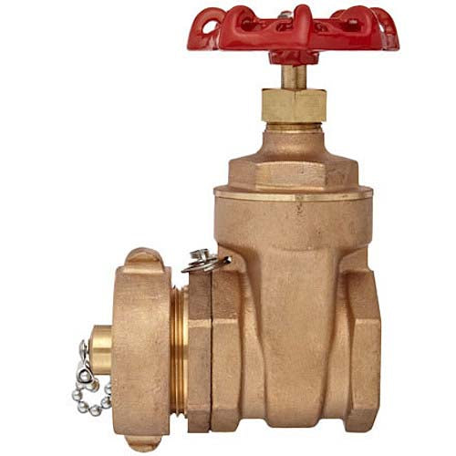 Brass Non-Rising Stem Gate Valve 1 1/2" Female NPT x 1 1/2" Male NH ...