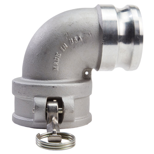 90 Degree Elbow Aluminum 3" Male Camlock Fitting x 3" Female Camlock ...